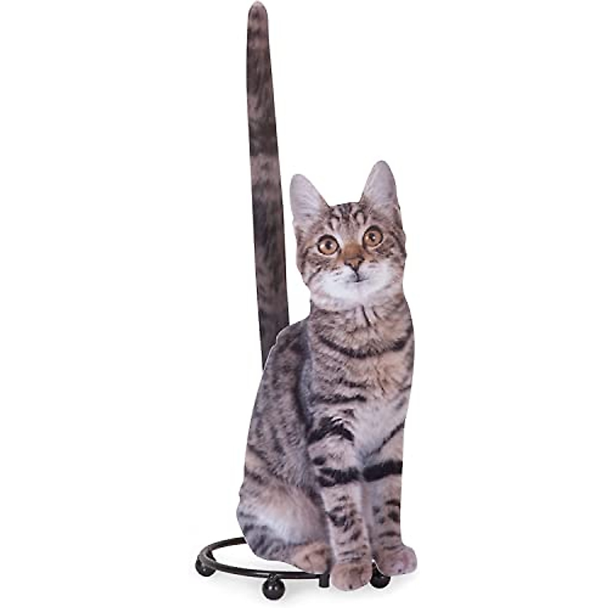 Tiger Striped Paper Holder - Photo-Realistic Cat Metal Paper Towel or Toilet Paper Dispenser