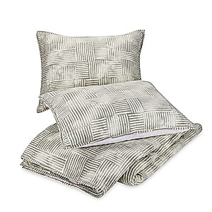 Ayesha Curry Stripe Square 3-Piece Quilt Set, Full/Queen, Green