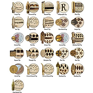 Plaid Wood Burning Tool Tip Set, Set of 26, Gold