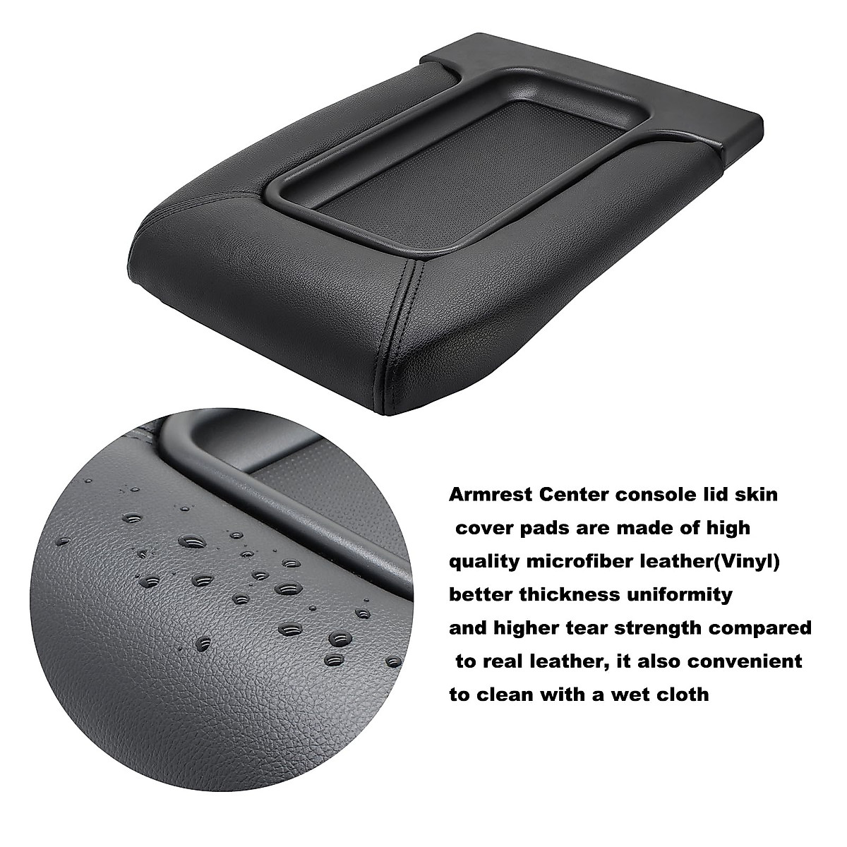 NHILES Center Console Lid Replacement Kit for 1999 2000 2001 2002 2003 2004 2005 2006 2007 Silverado/Avalanche/Suburban/Sierra/Yukon Replaces Number 19127364, 19127365, 19127366 (Black)