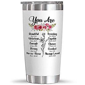 TEEZWONDER Christian Gifts For Women - Inspiration Religious Gifts Idea - Self Care, Thank You Gifts For Women - Birthday Gifts For Women, Mom, Friend, Sister - Jesus 20 Oz Stainless Steel Tumbler