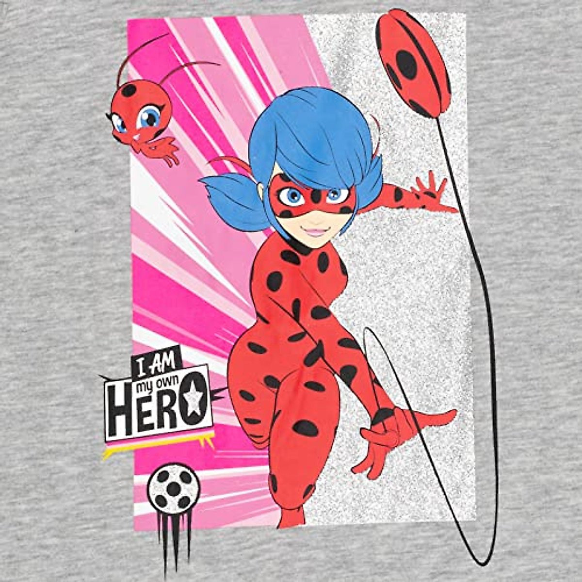 Miraculous Ladybug Cat Noir Rena Rouge Little Girls 2 Pack T-Shirts Gray/Red 4-5