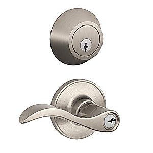 Schlage JC60 V SEV 619 Single Cylinder Keyed Entry Lock Deadbolt, Satin Nickel