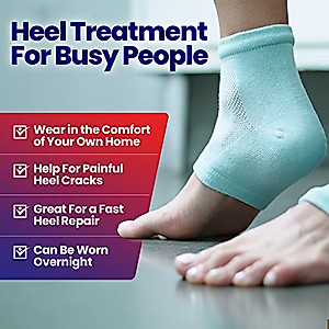 Moisturizing Socks for Cracked Heel Repair - Dry Heels Treatment for Rough Feet, Toeless Aloe Lotion Moisturizer Silicone Gel Lined Moisture Spa Heel Socks Pedicure Foot Care for Women Men Fits Most
