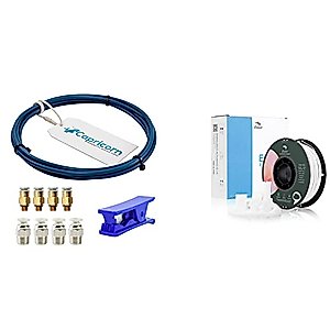 Official Creality 3D Capricorn XS Series Bowden Tube, PTFE Bowden Tube (2 Meters) with 4Pcs PC4-M6 Fittings and 4Pcs PC4-M10 Fittings for 3D Printer 1.75mm Filament with 1 White Filament