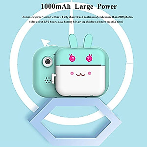Zeerkeer Instant Print Camera for Kids 1080P HD Children Selfie Video Digital Camera with 2.4'' IPS Screen and 32GB TF Card for 3-12 Years Boys Girls Gift (Green)