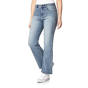 WallFlower Women's Fearless Curvy Flip Flop Flare Denim Super High-Rise Insta Vintage Juniors Jeans (Standard and Plus), Cosmic, 15