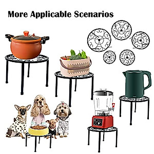 HAINARverS Metal Plant Stands 5-Pack, Heavy Duty Rustproof Iron Corner Flower Pot Stand Holder,Round Supports Display Rack Tiered Plant Stand Shelf For Indoor And Outdoor Multiple (Black)