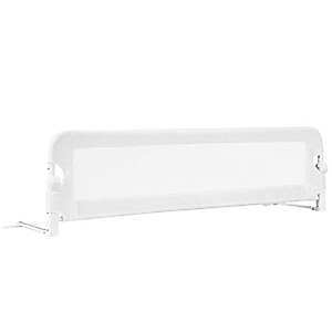 HONEY JOY Bed Rail for Toddlers, 59-in Extra Long, Portable Safety Bed Guardrail, Foldable Baby Bed Rail Guard, Fit King & Queen Full Twin Size Bed Mattress(White)