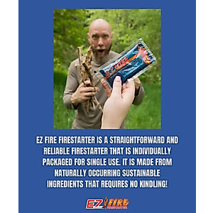 EZ FIRE FIRESTARTER for Fireplace, Campfire, or Grills. Safe, All Purpose, Effective, Waterproof, Windproof Fire Starter Gel Packets for Indoor or Outdoor Use. 50 Pack