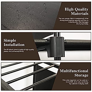 6-Cube Storage Organizer, Closet Organizers and Storage, Cube Storage Shelf with 3 Extra Drawers, Strong Load-Bearing Capacity, Portable Shelves for Bedroom, Living Room, Home, Office Black