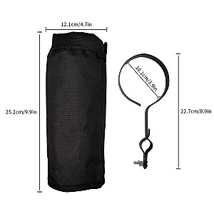 Drumstick Container Bag, Drum Stick Holder Drumstick Nylon Bag for Drum Set Clamp on Stick Holder Bag Container(black)