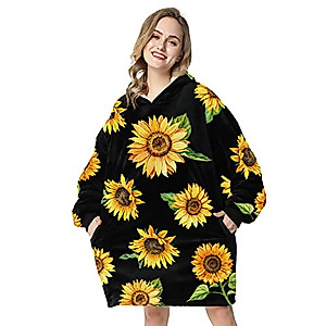 LetsFunny Blanket Hoodie,Oversized Wearable Sherpa Fleece Blanket Sweatshirt,Super Soft Warm Cozy with Giant Pocket,Gifts for Women Men Adults Teenagers Kids, One Size Fits All