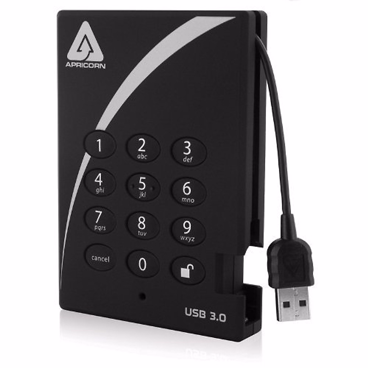 Apricorn Aegis Padlock 500 GB USB 3.0 256-bit AES XTS Hardware Encrypted Portable External Hard Drive (A25-3PL256-500) [Parallel Import]