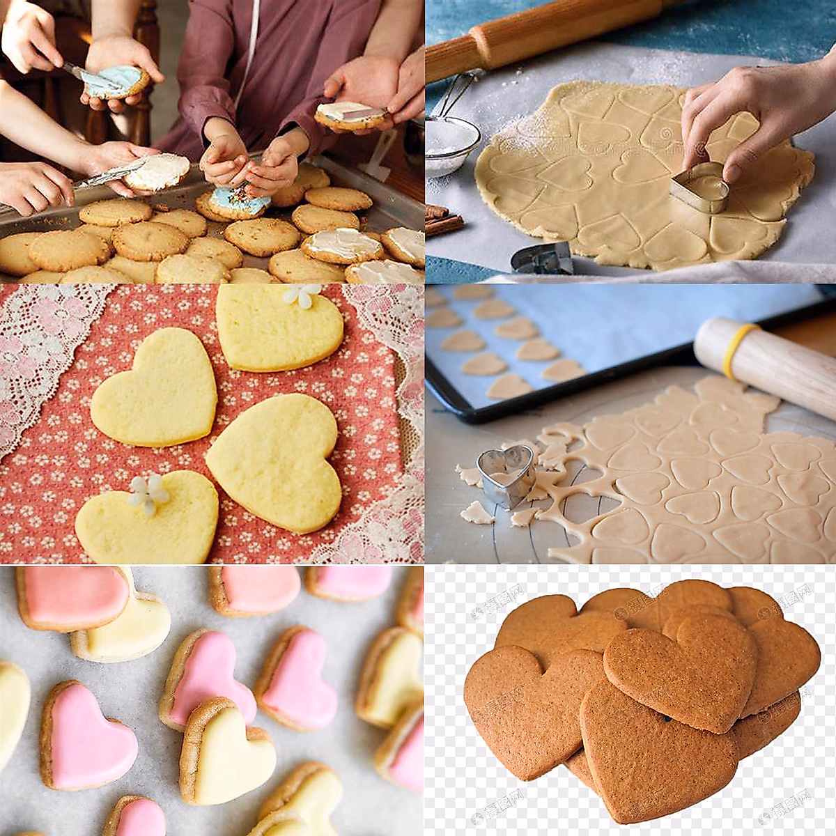 LUBTOSMN Celebration Cookie Cutter Set-7 Piece-Cake, Heart, Cupcake, Champagne, Wine Bottle, Plaque Cookie Cutter Mold for Birthday Wedding Anniversay Bridal Shower Engagement Cookie Cutters