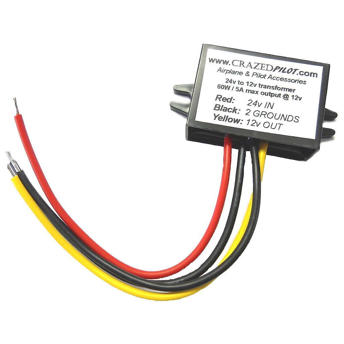 24 Volt to 12 Volt Converter/Transformer for Aircraft Airplanes