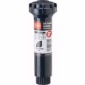 Toro 53815 3-Inch Pop-Up Fixed-Spray with Nozzle Sprinkler, 90-Degree, 15-Feet,Blacks