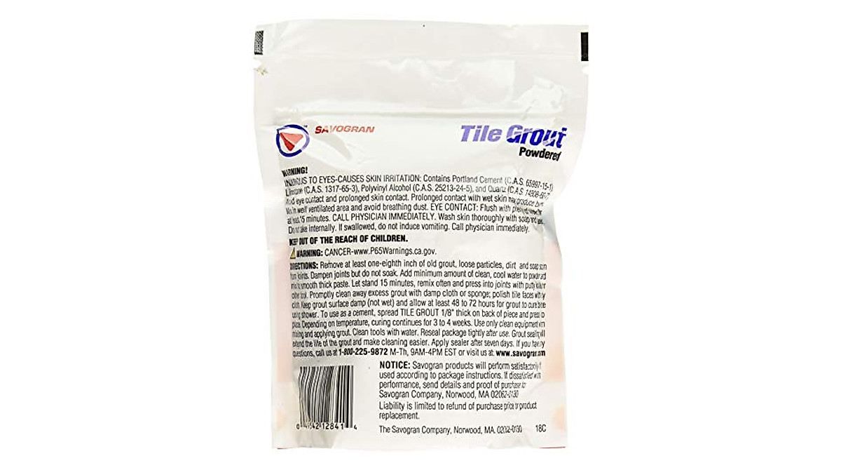 Savogran Bright White Tile Grout - Waterproof & Durable 1lb Mix