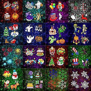 eletecpro Halloween Projector Light with 16 Slides Patterns & 10 Colors Ocean Wave, Party Decorative Lights with Remote Control, Waterproof Outdoor & Indoor Holiday Light (Black)