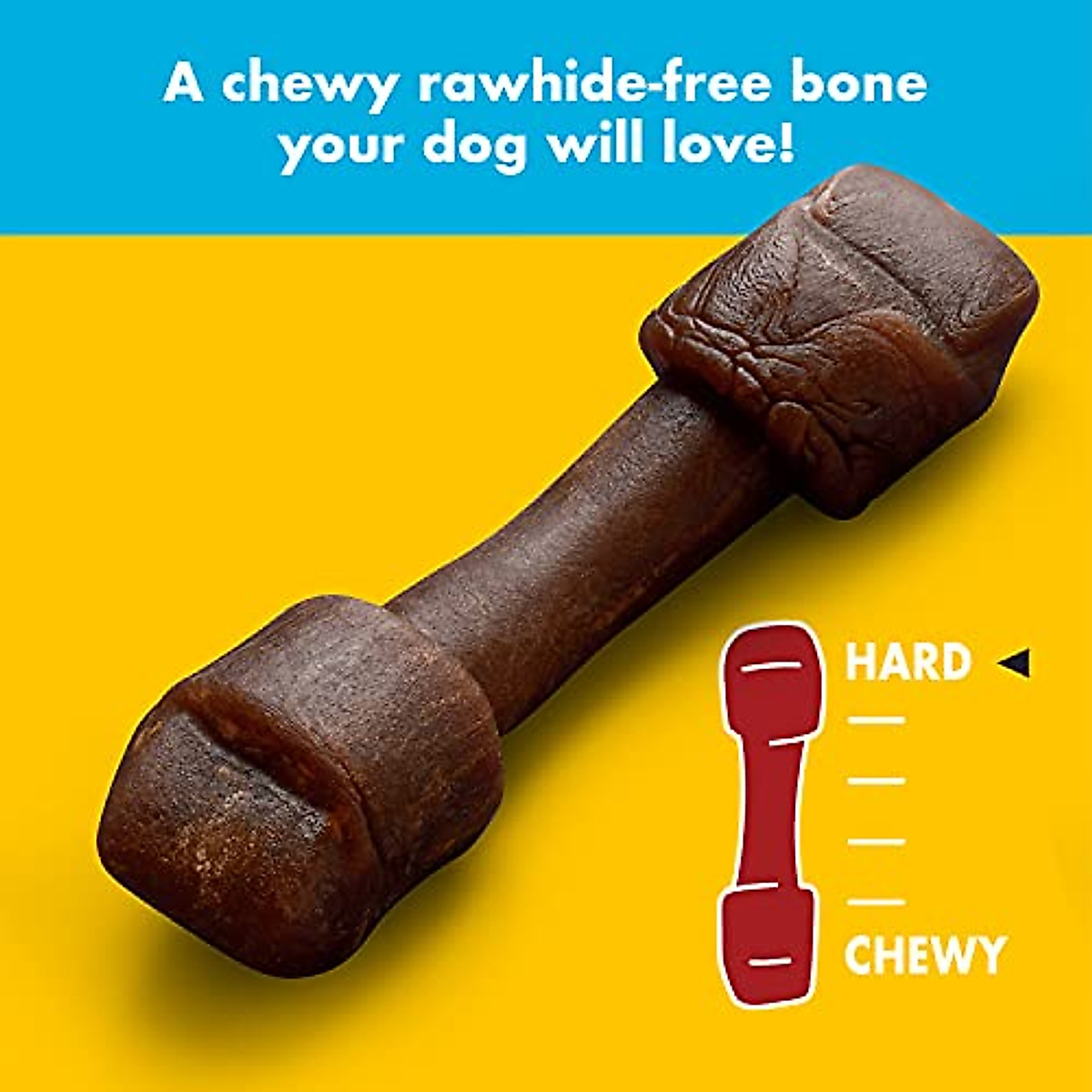 Chewsday 5-Inch Long-Lasting Dog Chew Bones, Made in The USA, All Natural Rawhide-Free Highly-Digestible Treats, Bacony Sizzle - 7 Count