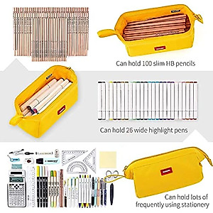 CICIMELON Pencil Case Large Capacity Pencil Pouch Pen Bag for Students Green Yellow