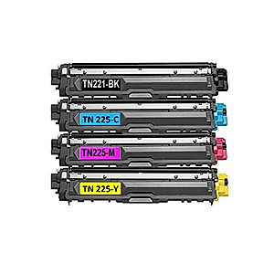 Speedy Toner Compatible Toner Cartridges TN221/TN225 use for Brother MFC-9130 MFC-9130CW Replaces Part # TN-221BK, TN-225C, TN-225Y and TN-225M- (4 Pack)