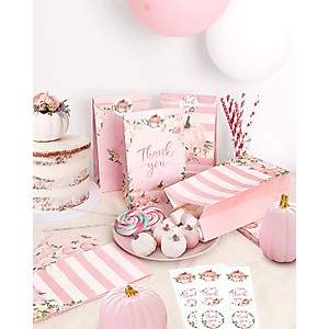 Pumpkin Candy Bags Little Pumpkin Party Gift Bags Fall Birthday Thanksgiving Party Favor Bags Party Supplies Loot Bags Goodie Bags with Thank You Stickers, Set of 24