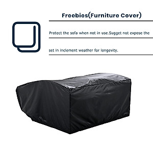 Merax Chaise Lounge Outdoor, Double PE Wicker Rattan Patio Reclining Chair, 2-Person Sunbed with 3 Adjustable Backrest & Free Furniture Protection Cover, 2-Piece, Grey