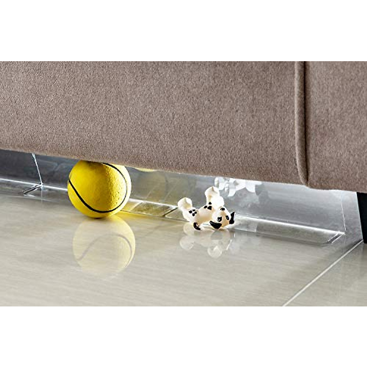 BOWERBIRD Clear Toy Blockers for Furniture - Stop Things from Going Under Couch Sofa Bed and Other Furniture - Suit for Hard Surface Floors Only