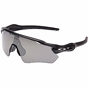 Oakley Men's OO9208 Radar EV Path Rectangular Sunglasses, Matte Black/Prizm Black Polarized, 38 mm