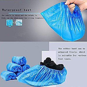 Hygienic Boot & Shoe Covers -100 Pack（50 Pairs） Extra Thick Disposable Shoe & Boot Covers Durable & Water Resistant- Anti- Slip,One Size Fits Most,Blue