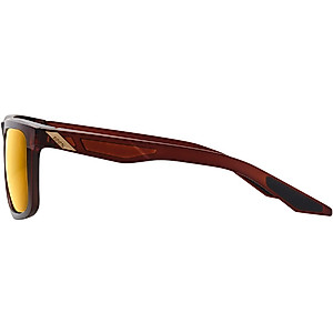 100% Blake Classic Men's Sunglasses - Durable, Lightweight Active Performance Eyewear w/Rubber Temple & Nose Grip (Soft TACT Rootbeer - Smoke Lens)