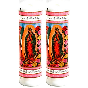 Our Lady of Guadalupe Religious Candle, Devotional, Vigil, Novena, Prayer, Saints, Candles, White, 12pk (1 Case)