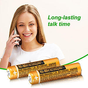 4 Pack HHR-55AAABU NI-MH Rechargeable Battery for Panasonic 1.2V 550mAh AAA Battery for Cordless Phones