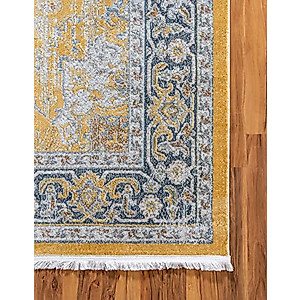 Unique Loom Baracoa Collection Area Rug - Prado (2' 2" x 6' 1" Runner, Yellow/ Ivory)