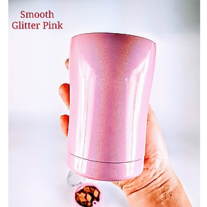JOVIAL All In One Insulated Snack and Drink Cup 12 Oz-Glitter Pink