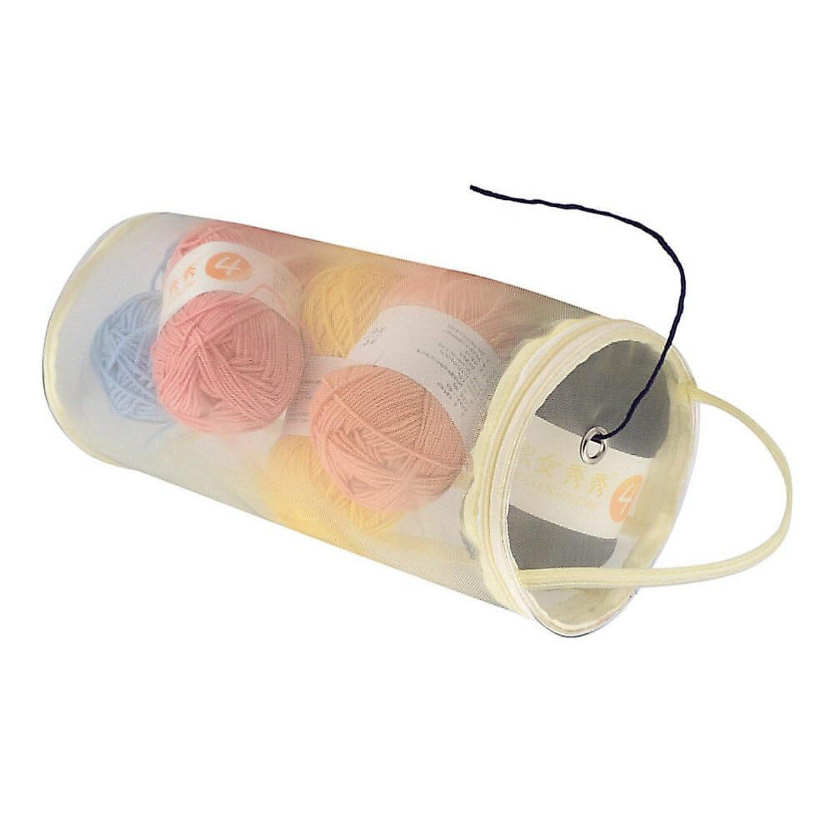 Cabilock Tool Organizer Bag Bag Beige Mesh Hook Storage Diy Crochet Woolen Yarn Knitting Mesh Organizer Bags