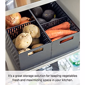 YAMAZAKI home 5021 Stacking Fruit Vegetable Basket, One Size, Black