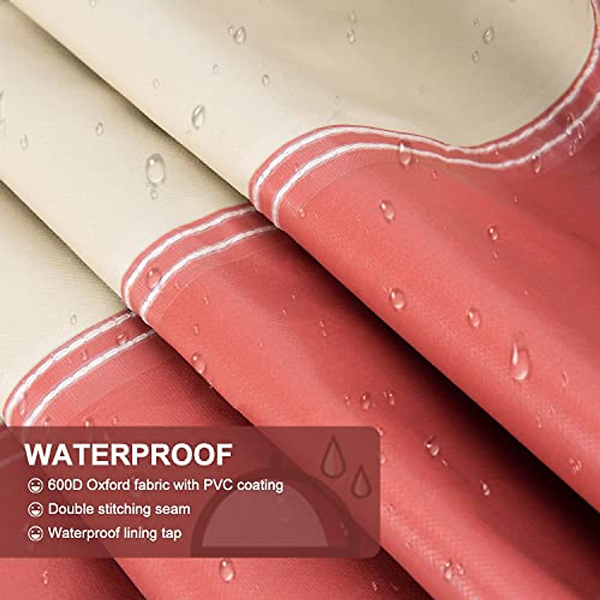 U-COMSO 【Upgraded Heavy Duty 600D Patio Furniture Sofa Covers, 3-Seater Outdoor Furniture Cover Waterproof for Sofa Loveseat Couch(90" W×42" D×32" H),Orange