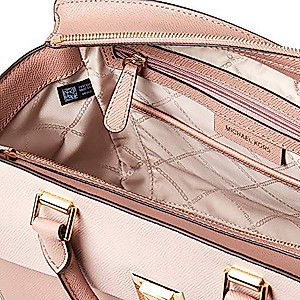 Michael Kors Sylvia Tri-Color Satchel Bag, Soft Pink/Light Cream/Fawn
