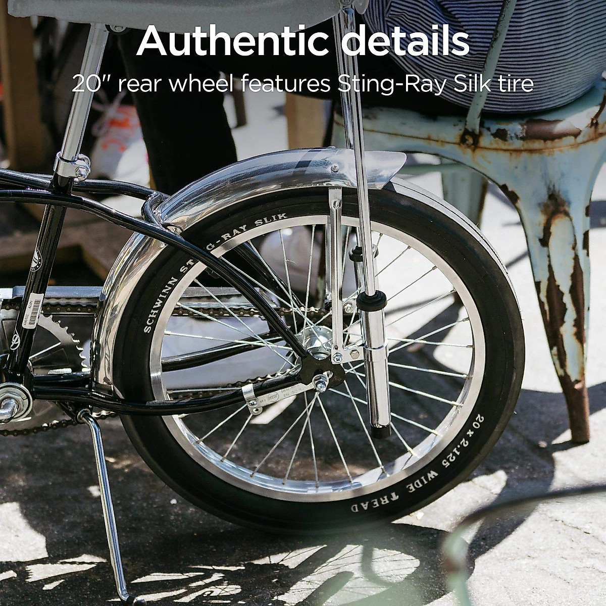 Schwinn Classic Krate Kids Bike, for Boys and Girls Age 6+ Year Old, Iconic Sting-Ray Frame & Springer Fork, Vintage High-Rise Ape Handlebar, Banana Seat, Coal Krate