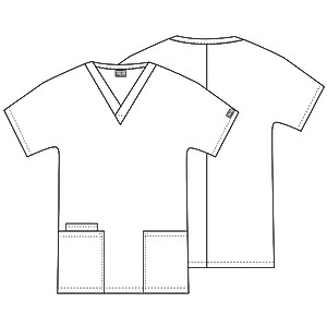 Cherokee womens V Neck medical scrubs shirts, Black, X-Large US