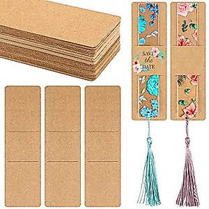 70 Pieces Kraft Bookmark Sleeves 5.9 x 1.8 in Bookmark Holder DIY Resin Bookmarks Blank Display Cards for Bookmark Gift Wrapping, Small Business Packaging Supplies