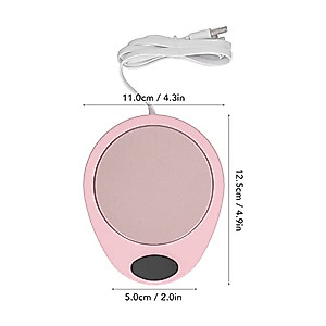USB Mug Warmer Constant Temp Waterproof Adjustable Electric Beverage Heating Plate for Ceramic Coffee Cups (Pink White)