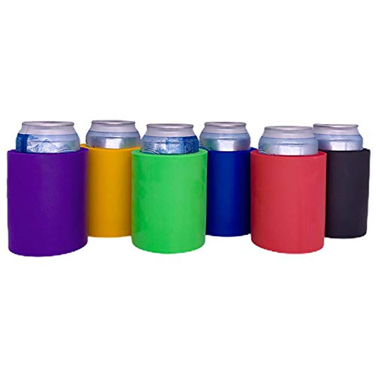Blank Thick Foam Old School Can Cooler (Variety Color 6 Pack)