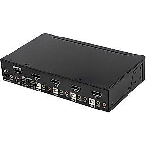 StarTech.com 4 Port DisplayPort KVM Switch - 4K 60Hz - Single Display - Dual Port UHD DP 1.2 USB KVM Switch with Integrated USB 2.0 Hub & Audio - Dell, HP, Apple, Lenovo - TAA Compliant (SV431DPUA2)