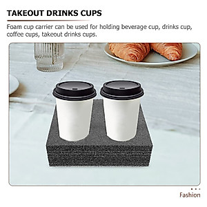 Cabilock 2 Pcs Cup Holder Tray Coffee Takeout Cup Trays Cup Holders for Drinks Drink Carrier Tray Disposable Tray Coffee Cup Holder Cup Carrier Epe Milk Tea Cup Takeaway Box