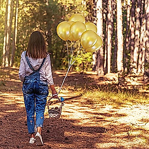 Gold Shiny Latex Balloons,QPEY 12 Inch 100 Pcs Latex Party Balloons Happy Birthday Decoration Wedding Graduation Baby Shower Party Balloonns (golden)