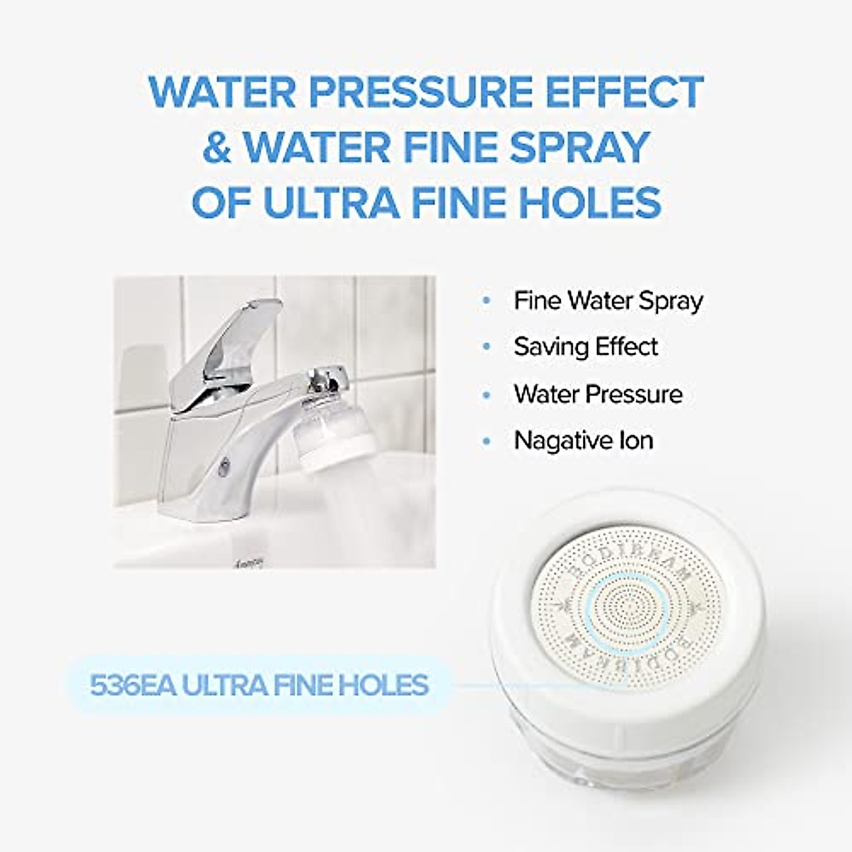 BODIBEAM Bathroom Sink Filter, Set of 2, NSF Certified, Removes Fine Impurities, Chlorine & Rust, Vitamin C Gel, Skincare Water Filter, Gifts for Women