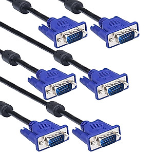 DaFuRui 3Pack VGA to VGA Cable，10Ft HD15 VGA Male to Male Cable for TV Computer VGA Monitor Cable with Blue Connector